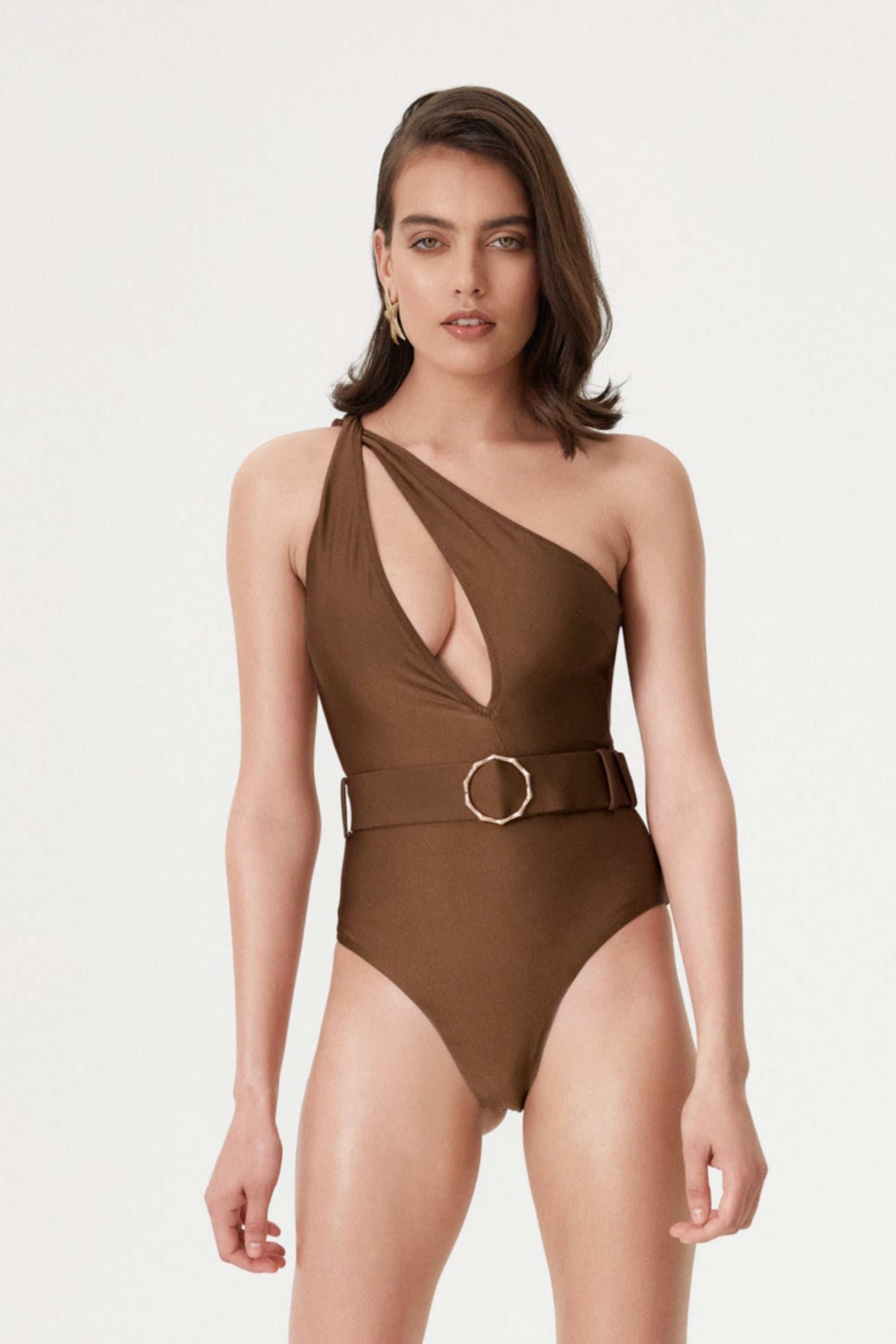 Bronzite One-Shoulder Swimsuit